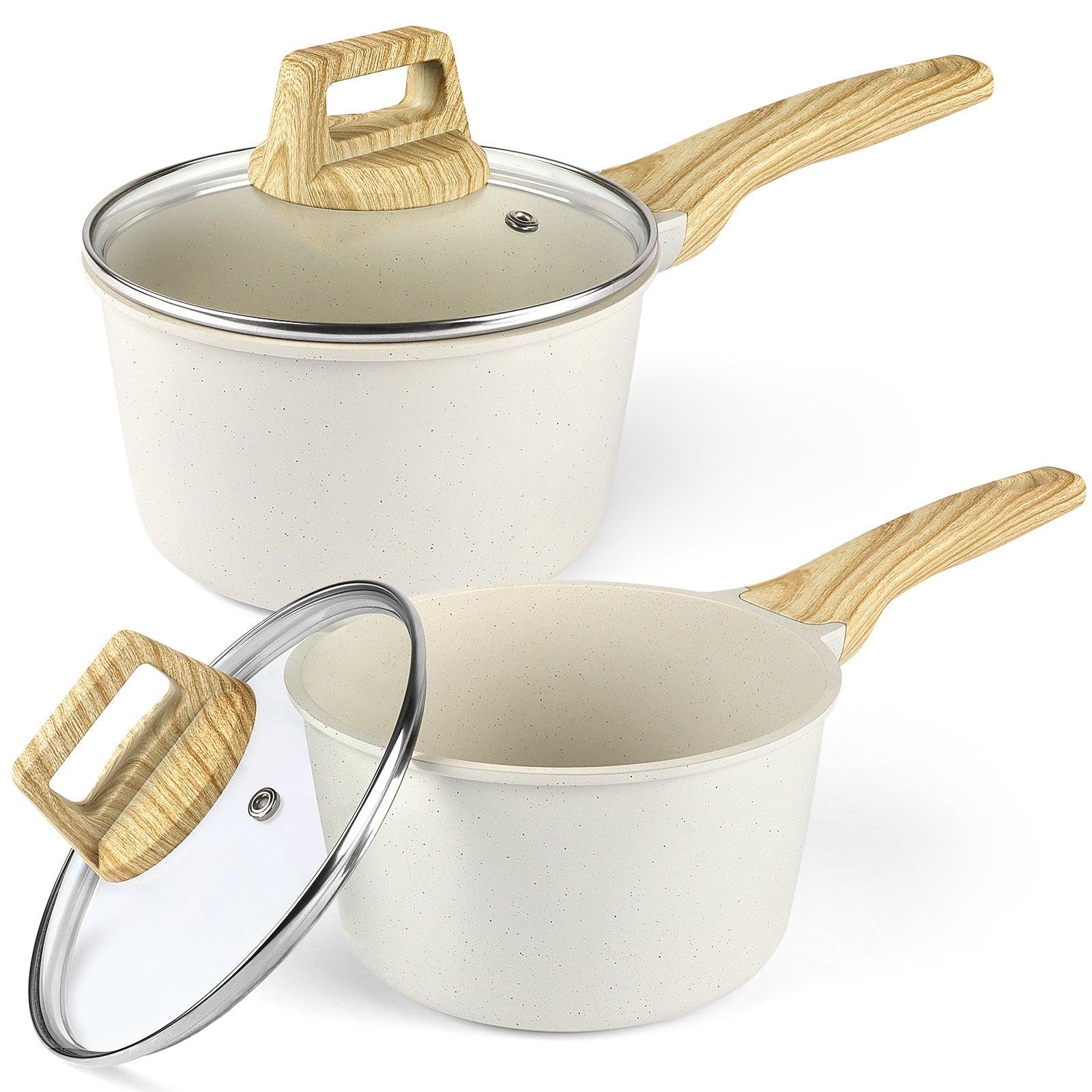 GiPP Granite Nonstick Sauce Pan Set 1.5QT/2.5QT with Lids - Induction